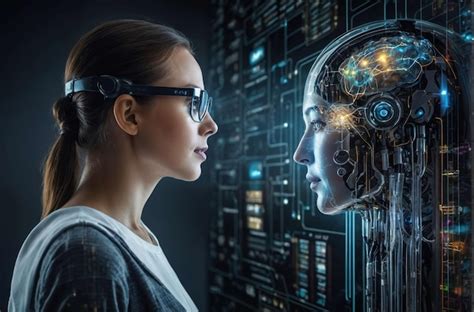 Premium Photo Realistic Female Androids Facing Each Other