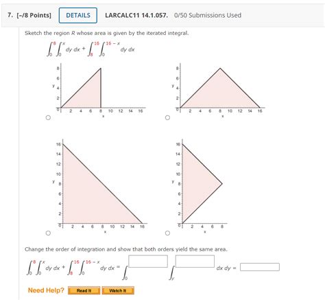 Solved Sketch The Region R Whose Area Is Given By The Chegg