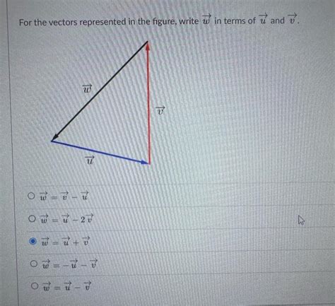 Solved For The Vectors Represented In The Figure Write W In