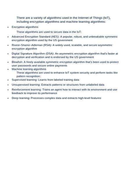 Different Algorithams In Iot Pdf