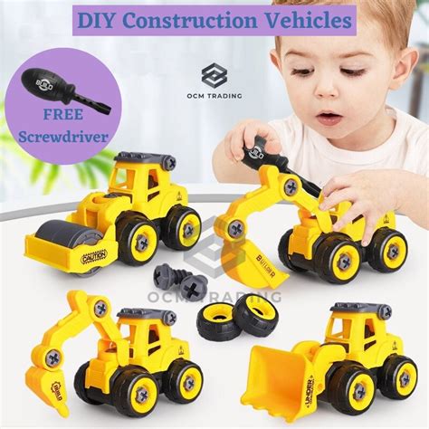 Ocm Construction Toy Vehicle Diy Building Block Excavator Crane