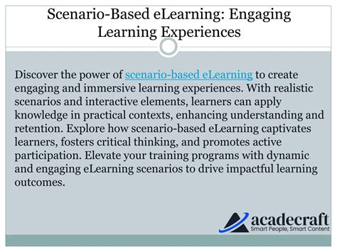 Ppt Scenario Based Elearning Engaging Learning Experiences