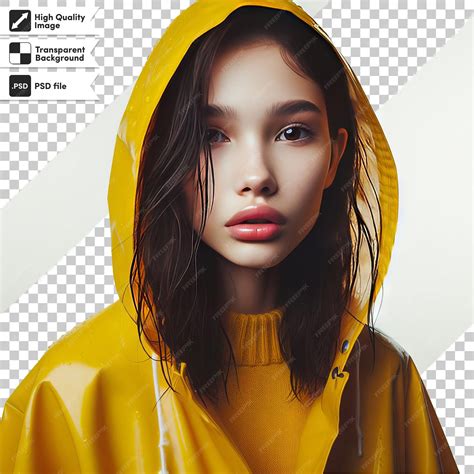 Premium Psd A Girl With A Yellow Hood That Says Quot Natural Quot