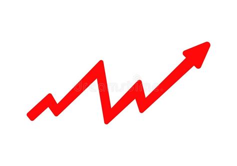 Red Arrow Graph Showing Upward Economic Trend Stock Illustration