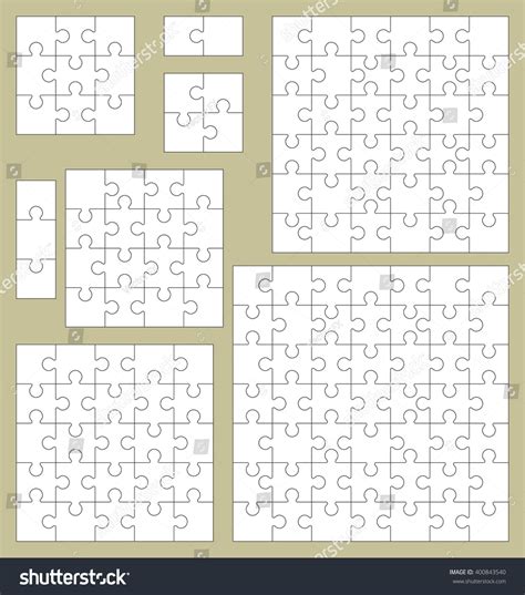 Puzzle Pieces Assembled Together Square Patterns Stock Vector Royalty Free 400843540
