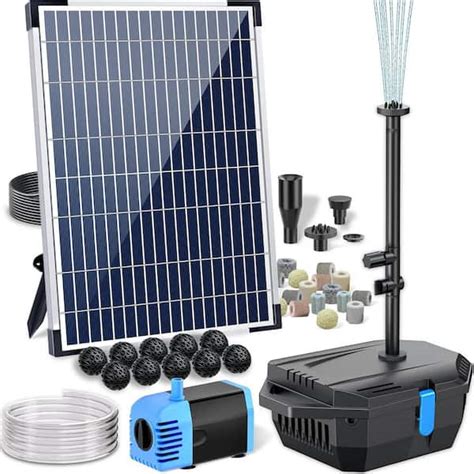 Phewnyzo 12 Watt Solar Powered Pond Filter With 160gph Pump And