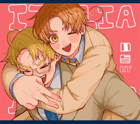 America And Northern Italy Axis Powers Hetalia Drawn By Gakudayo
