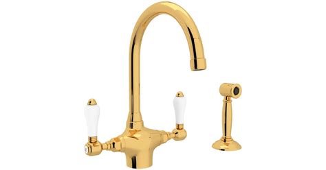 Rohl A1676lpwsib 2 San Julio 1 5 Gpm Single Hole Kitchen Faucet With Porcelain Lever Handles