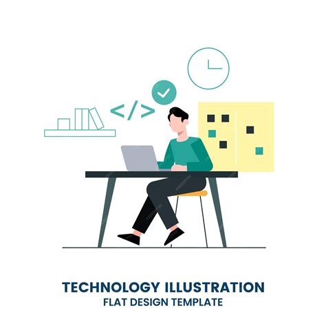 Premium Vector Young Programmer Concentrated At Working Project