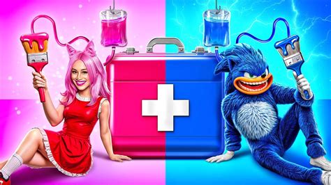 بنينا غرفه سريه لشين سونيك و آيمى روز البينك مقابل الأزرق تحدى