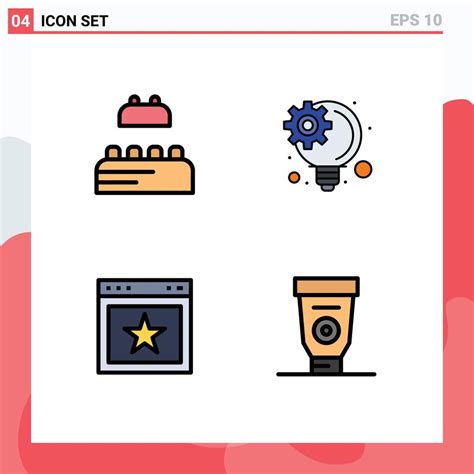 Pictogram Set Of Simple Filledline Flat Colors Of Bricks Website Idea