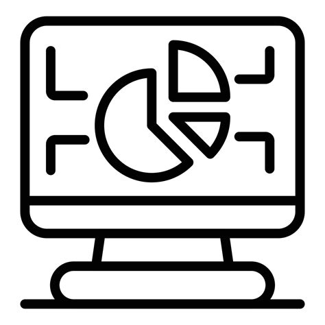 Monitor Pie Graph Icon Outline Style 15676173 Vector Art At Vecteezy