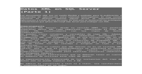 Datos Xml En Sql Server Download Docx