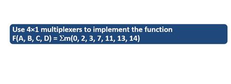 Solved Use 4×1 Multiplexers To Implement The Function Fa
