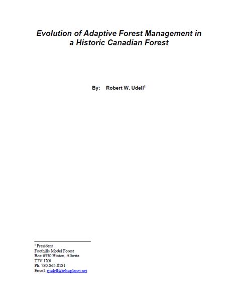 Evolution Of Adaptive Forest Management In A Historic Canadian Forest