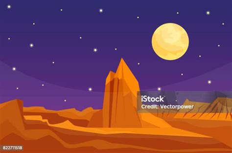 사막 산 사암 야생 풍경 배경 태양 뜨거운 모래 언덕 풍경 여행 벡터 일러스트 레이 션에서 건조 0명에 대한 스톡 벡터 아트 및 기타 이미지 Istock