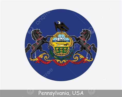 Pennsylvania Round Flag Pa Pennsylvania Art Vector Pa Pennsylvania