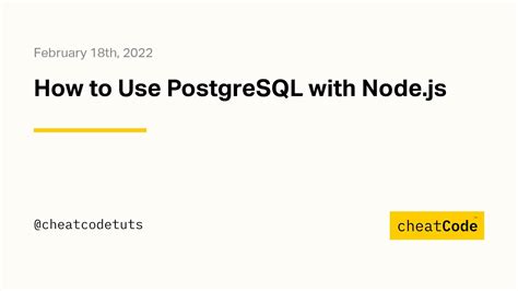 How To Use PostgreSQL With Node Js YouTube