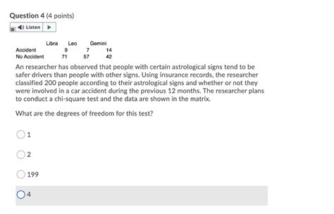 Solved Question 1 4 Points Listen Given The Following