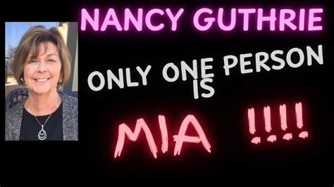 Nancy Guthrie ~ She Is Not The Only One Missing Youtube
