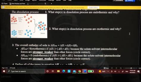 Solved 3 The overall enthalpy of soln is ΔHsoln Chegg com