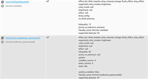 brightness control of dimmer not visible in ha interface but shown in zigbee2mqqt zigbee