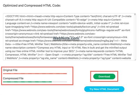 Free Html Compressor Tool Webnots