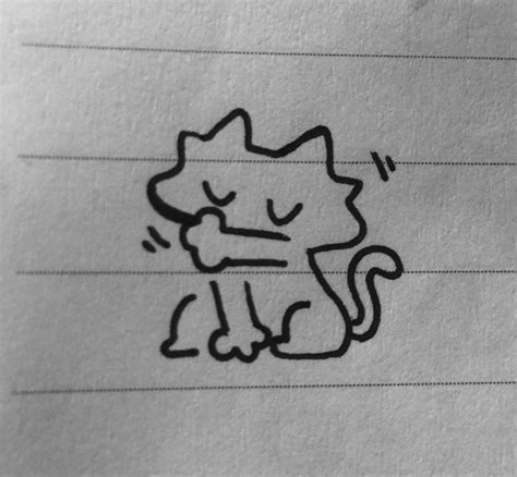 Silly Cat в 2025 г Легкие рисунки Стикер арт Милый рисунок