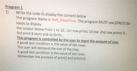 solved program 1 1 write the code to display the content
