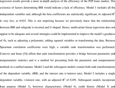 Shows A Multivariate Linear Regression Using Irr As A Dependent Download Table