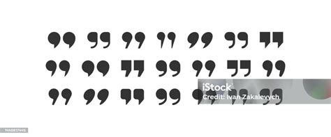 따옴표 아이콘을 설정합니다 인용 그림 기호입니다 음성 표시 벡터 서명 인용 부호에 대한 스톡 벡터 아트 및 기타 이미지 인용 부호 대화 풍선 문자 기호 인용 문자