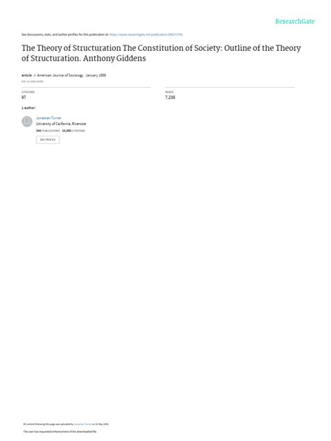 Review Theory Of Structuration Giddens Pdf