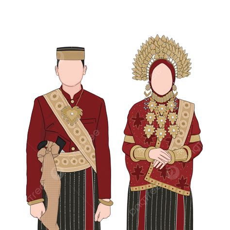 Pengantin Bugis Bugis Pernikahan Pasangan Png Transparan Clipart Dan