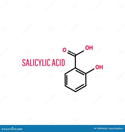Salicylic Acid Molecular Structure Isolated On White Royalty Free Illustration Cartoondealer