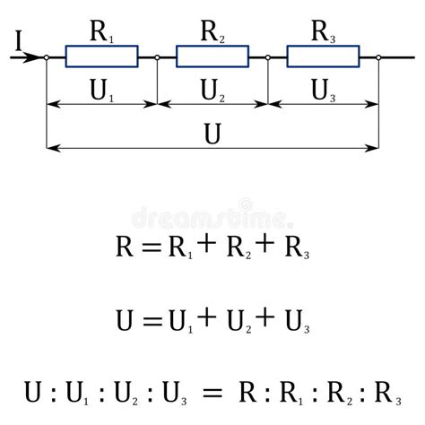 Diagram Of The Series Connection Of Three Resistors Stock Illustration Illustration Of