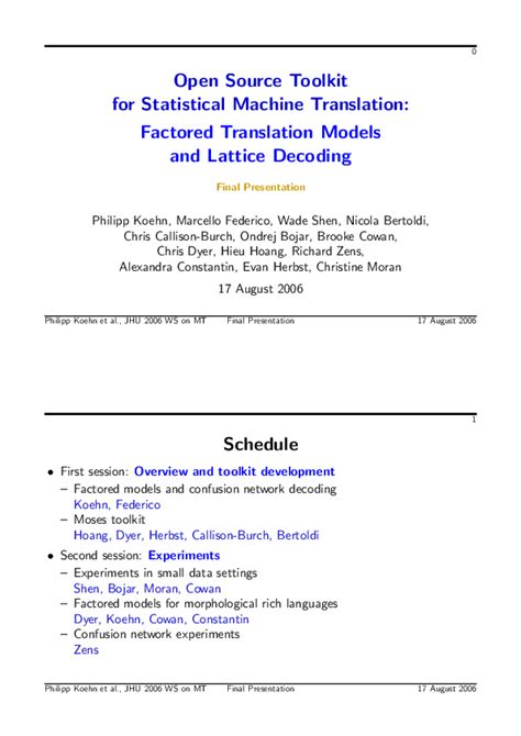 pdf open source toolkit for statistical machine translation factored