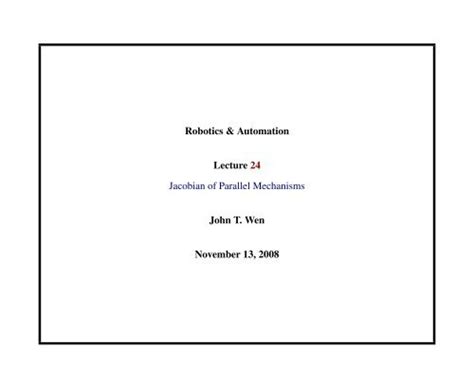 Forward And Inverse Kinematics Of Parallel Robots