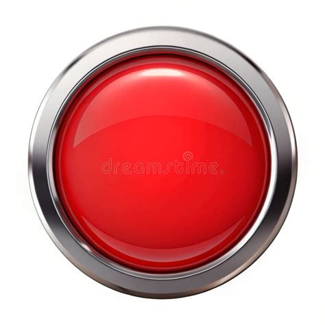 Red Button With Silver Border Stock Illustration Illustration Of Device Pressable 361240048