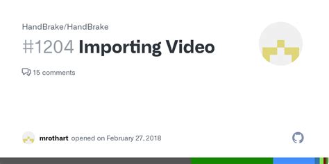 Importing Video Issue HandBrake HandBrake GitHub