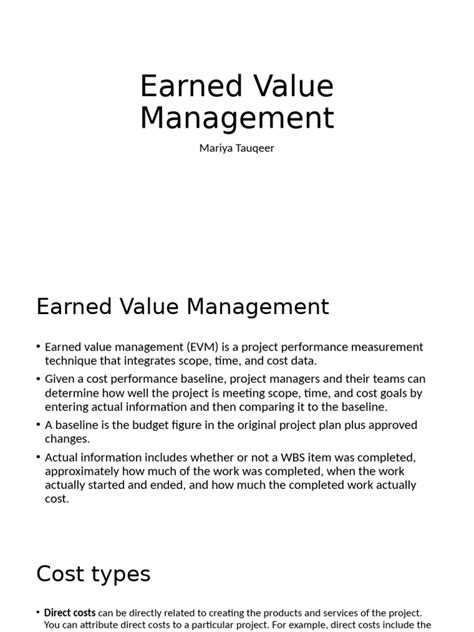 Earned Value Management 1 Pdf