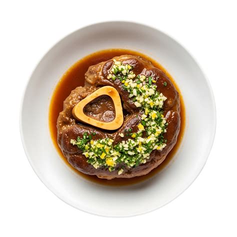 Traditional Italian Osso Buco With Gremolata Garnish Served In White