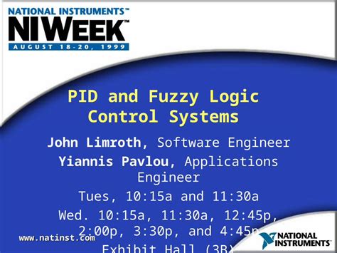 ppt pid and fuzzy logic control systems john limroth