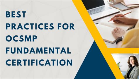 Ace The Ocsmp Fundamental Certification Exam Confidently Process News
