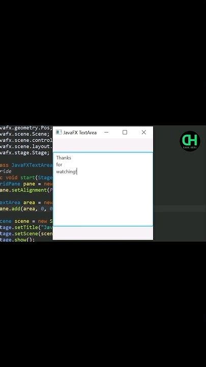 Create Textarea In Javafx Darkhers Darkhers Program Code Java Bhfyp Youtubeshorts Shorts