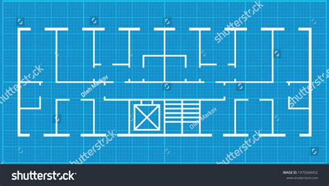Blueprint House Floor Plan Simple Flat Stock Vector Royalty Free 1975068452 Shutterstock