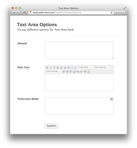 new editor options for text area fields the jotform blog