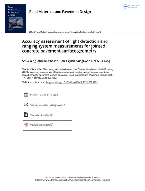 Pdf Accuracy Assessment Of Light Detection And Ranging System