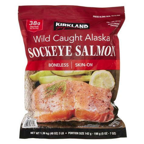 Kirkland Signature Wild Sockeye Salmon Individually Wrapped 3 Lbs 3