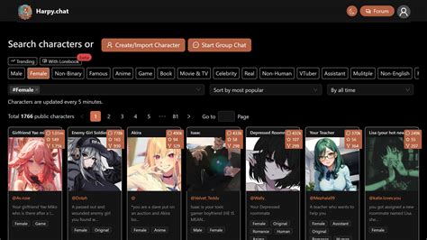 Harpy Chat NSFW AI Chat With Real AI Characters