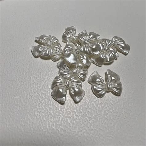 10 개갑 20mm 혼합 귀여운 미니 활 모양 액세서리에 대 한 광택 Abs 플라 Temu